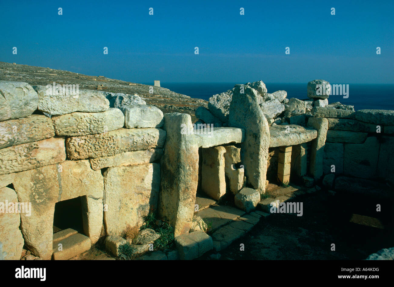 prehistoric and megalithic temple of mnajdra malta Stock Photo - Alamy