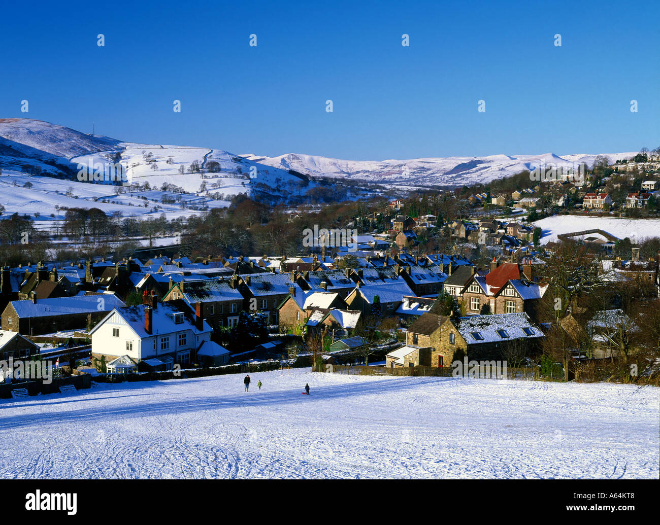 Hathersage in Winter in the Peak district Derbyshire Stock Photo - Alamy