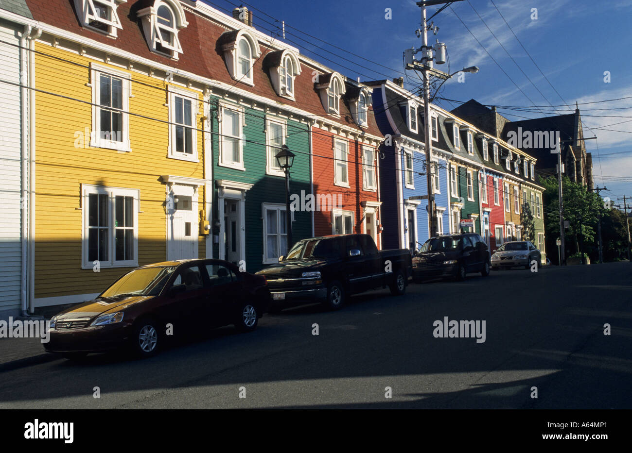 Colourful houses in the historic center of St John´s, Newfoundland ...
