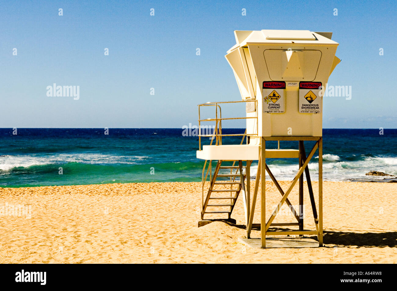 lifeguard station at body surfing beach Oahu, Hawaii Stock Photo - Alamy