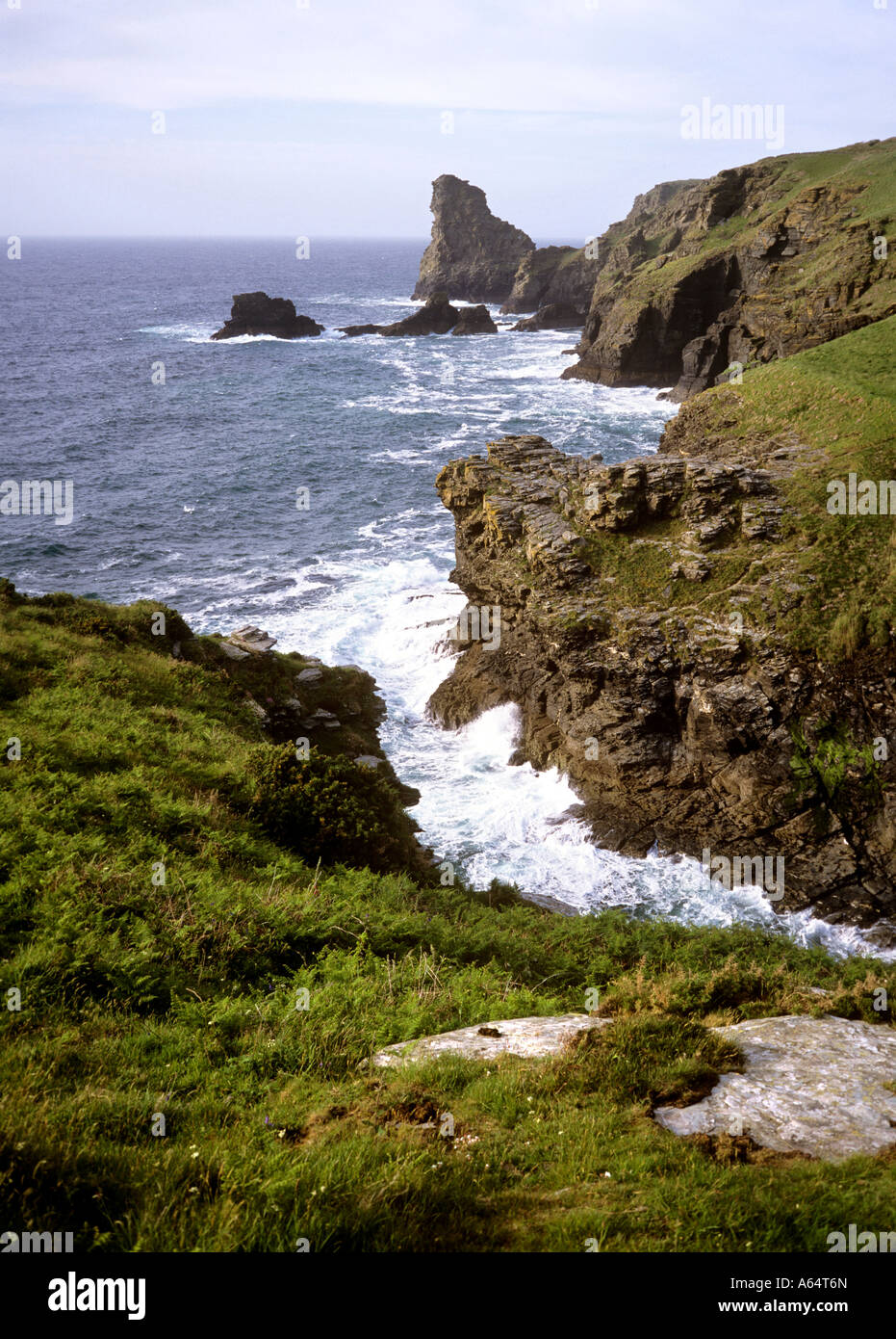 UK Cornwall Bossiney coast looking north Stock Photo - Alamy