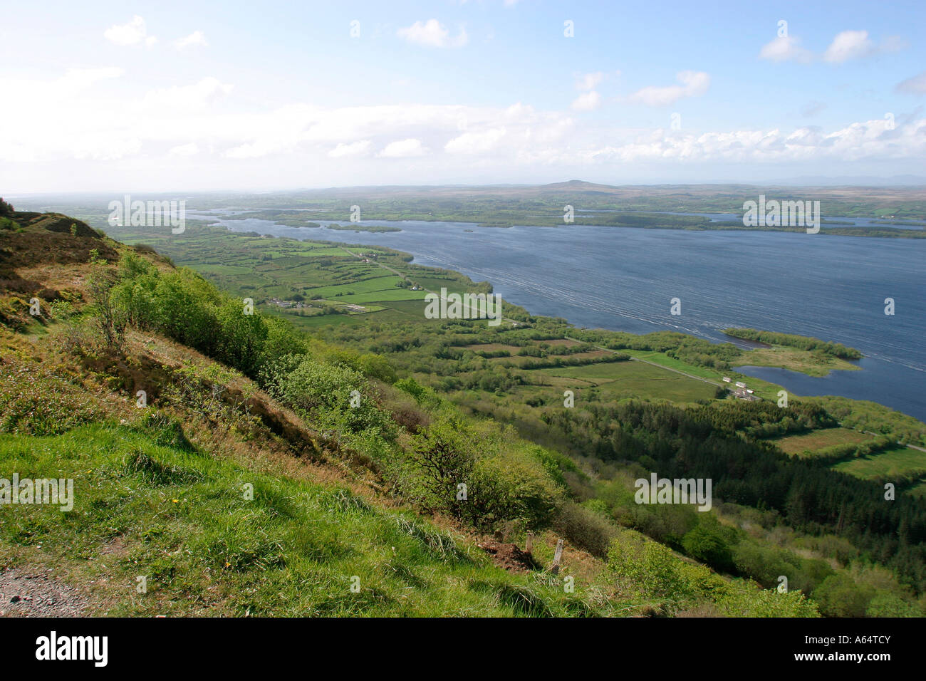 Co Fermanagh Lough Navar Forest Drive view over Lower Lough Erne Stock ...