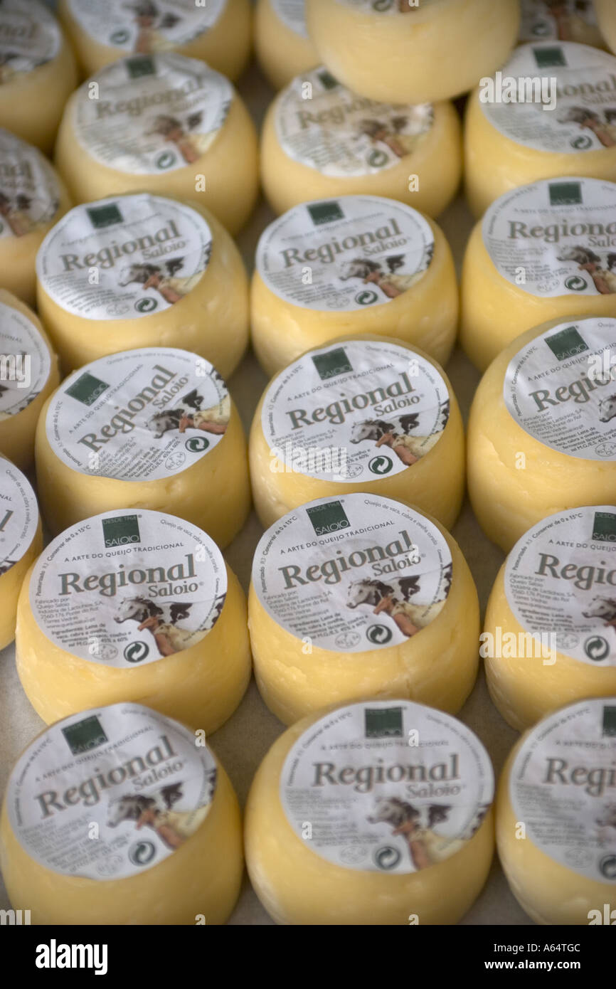 Cheese Display Central Market Porto Stock Photo - Alamy