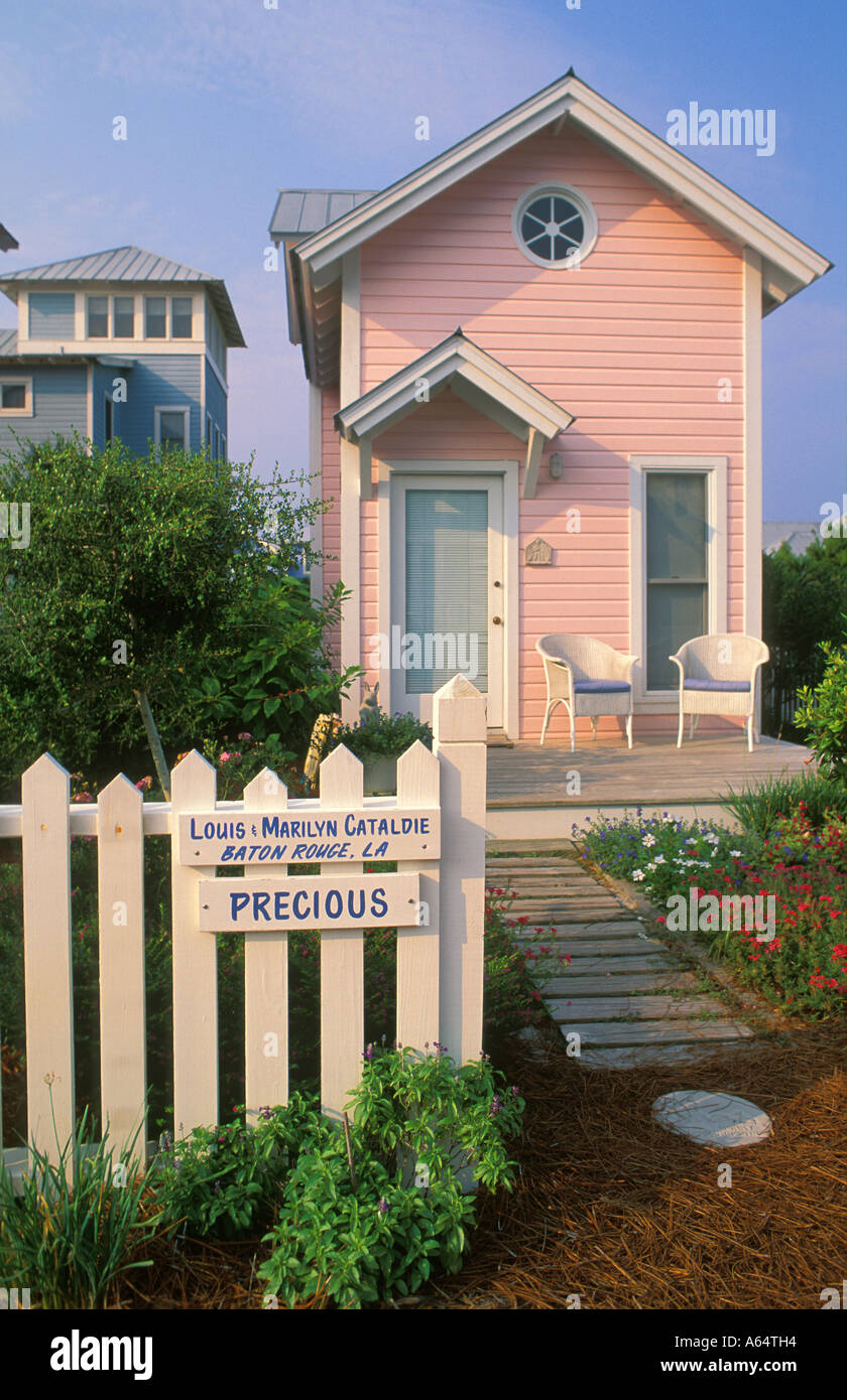 Precious Pink house Seaside Florida USA Stock Photo - Alamy