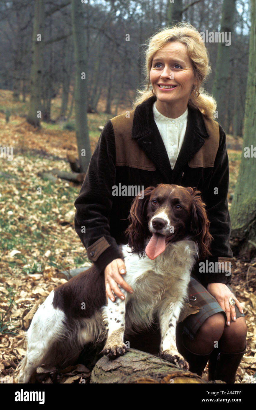 Virginia Mc Kenna with her dog in Sussex 1970 Stock Photo - Alamy