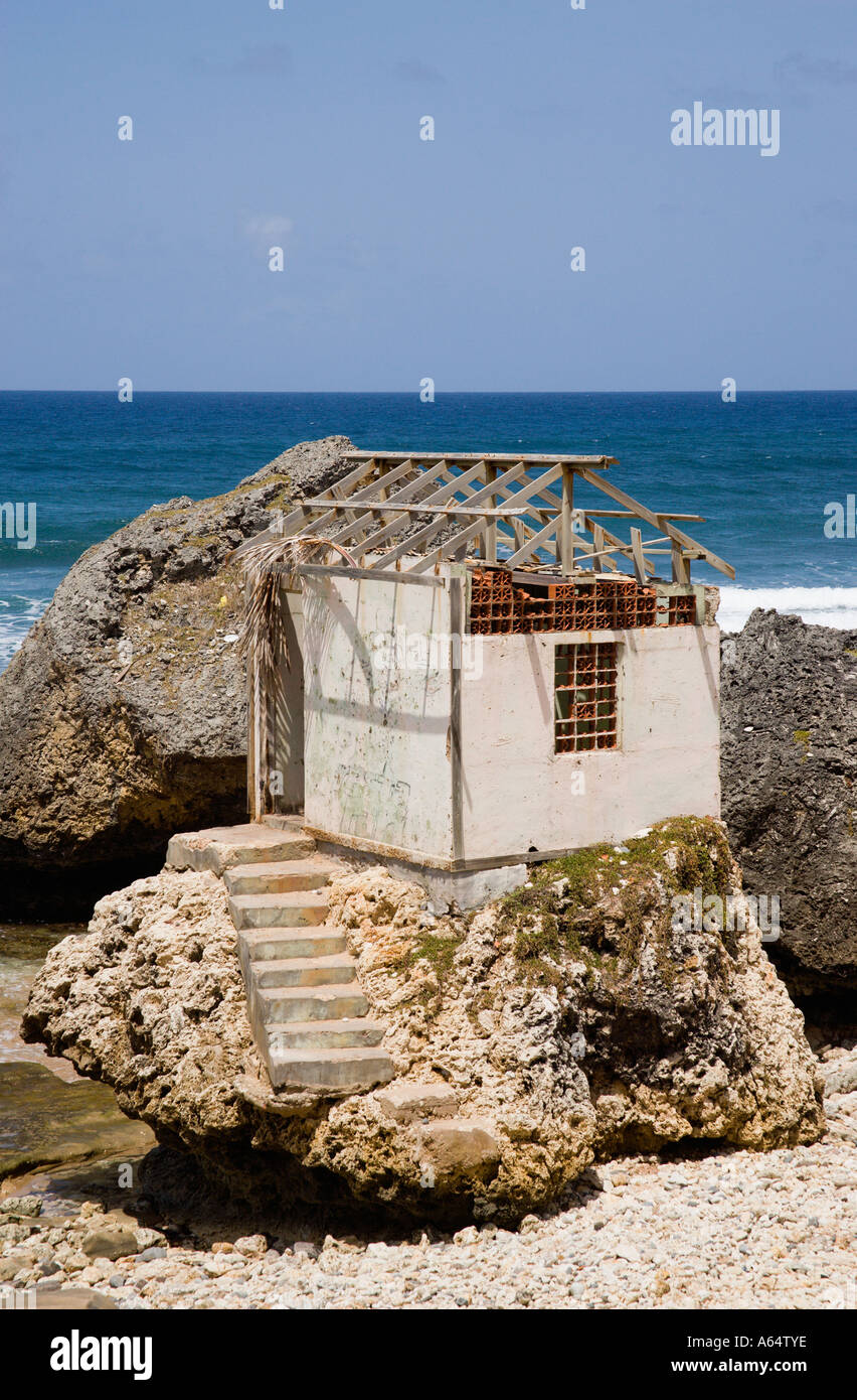 WEST INDIES Caribbean Barbados St Joseph Bathsheba Beach Ruined seaside ...