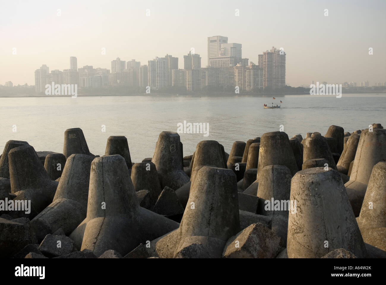 Sea defense surrounds Mumbai and protects the The World Trade centre ...