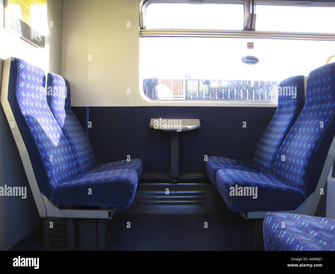 Seats on a commuter train Stock Photo - Alamy