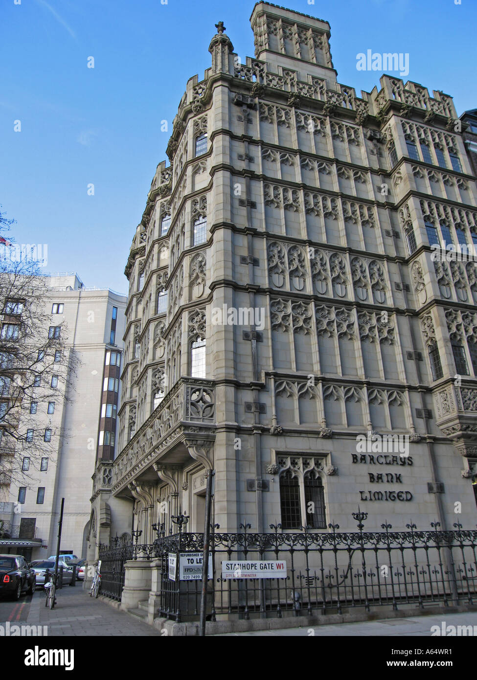 Barclays Bank, Park Lane, London with ornate front Stock Photo - Alamy