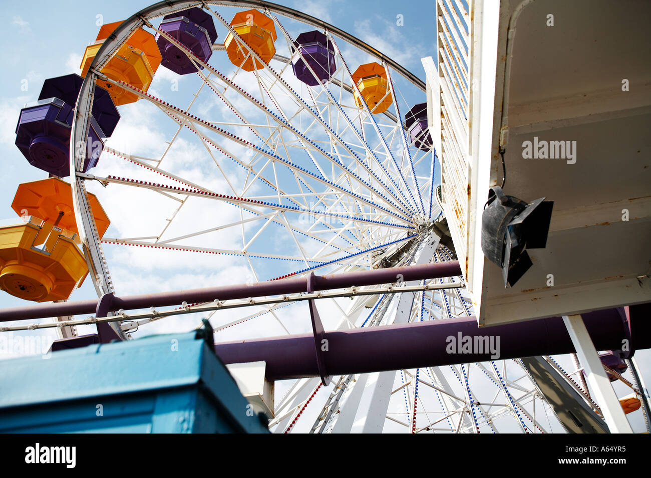 Wide View of the Solar Powered Ferris Wheel in Pacific Park Santa ...