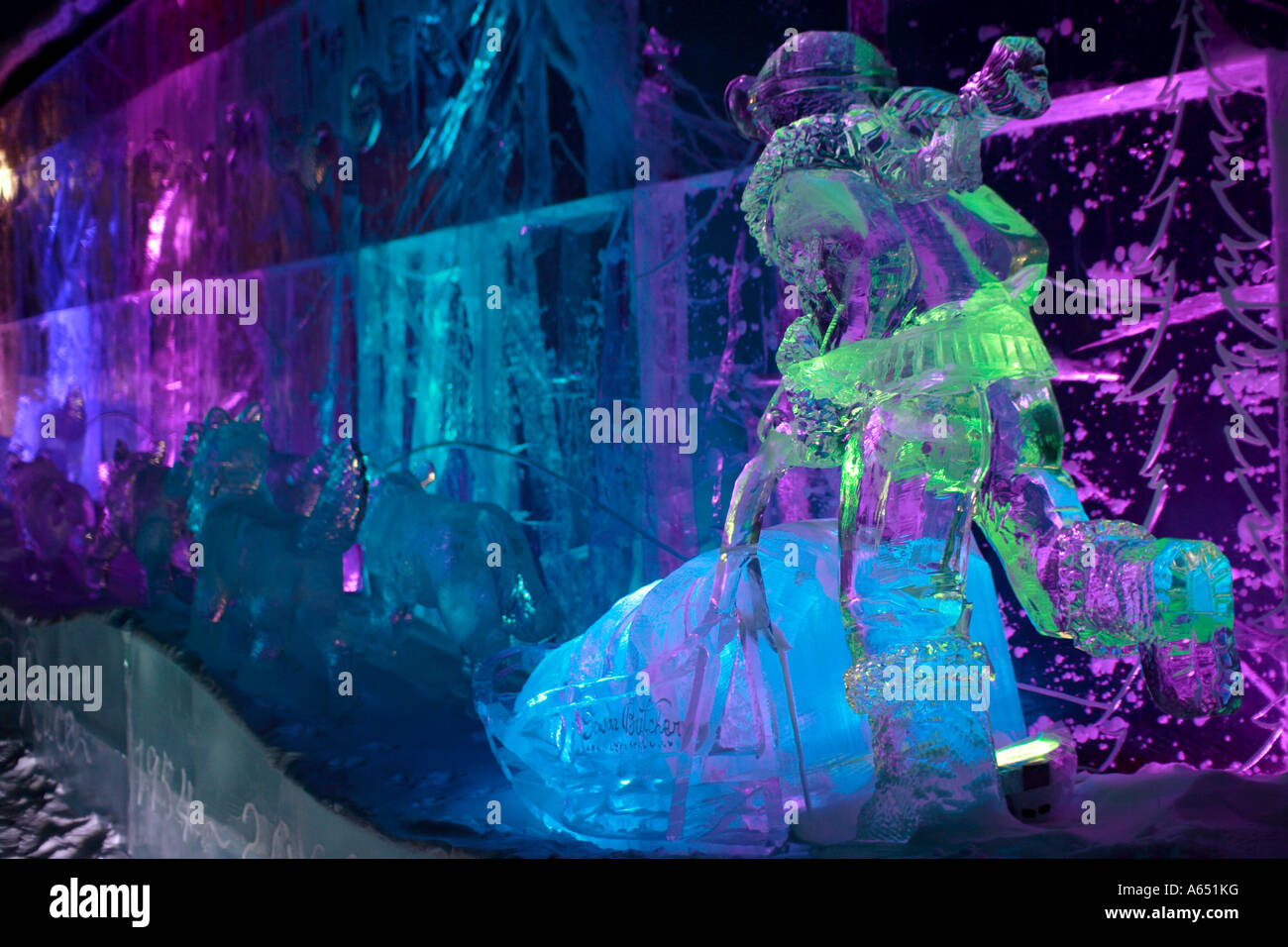 An ice sculpture in tribute to musher Susan Butcher at the 2007 World ...