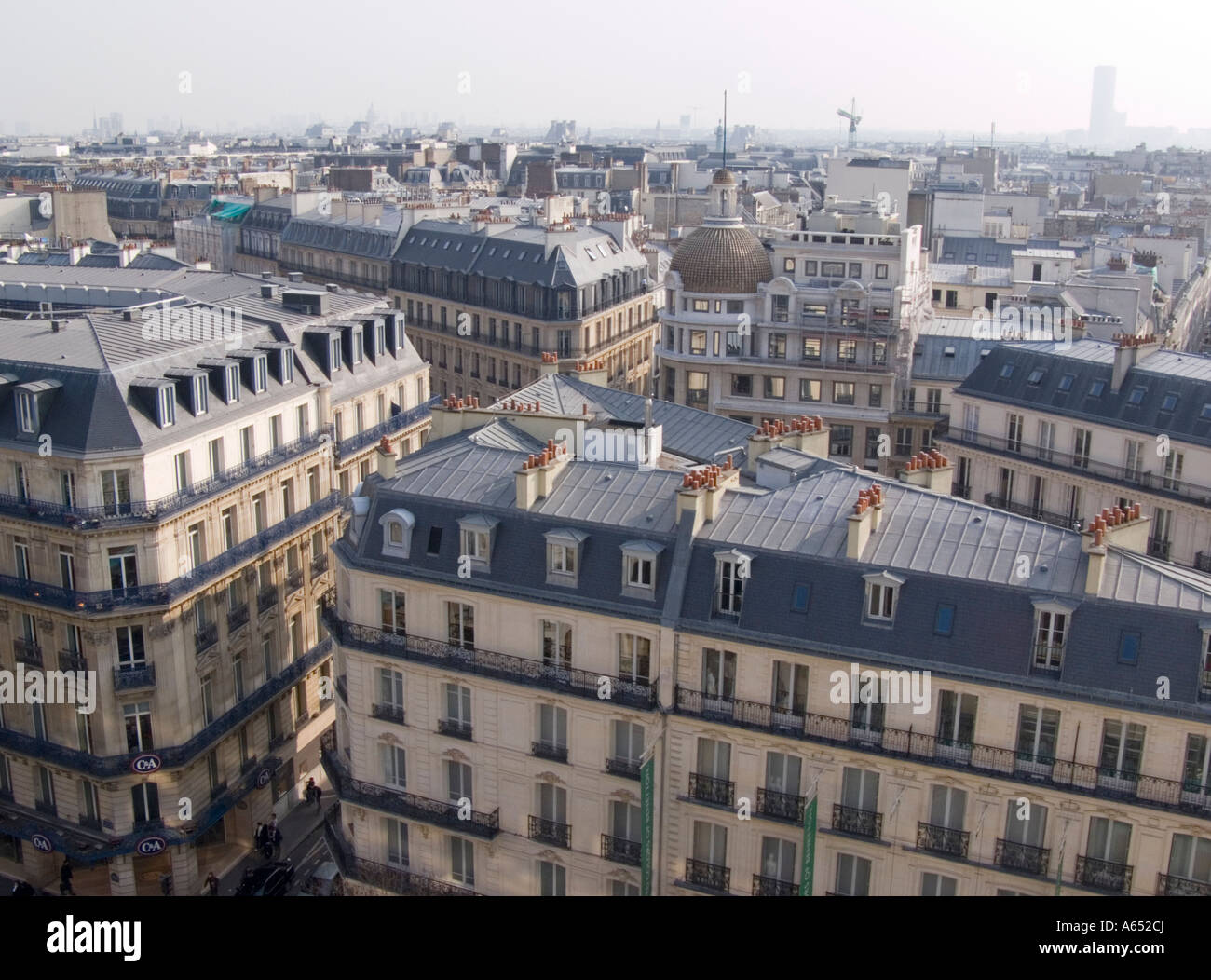 A general view of some haussmannian buildings from the terrace of the ...