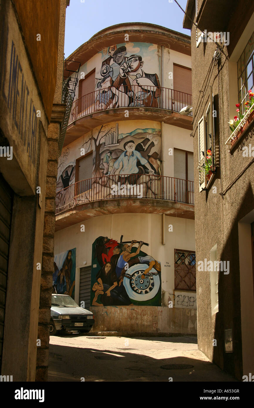 Mural in Orgosolo, Sardinia, Italy Stock Photo - Alamy