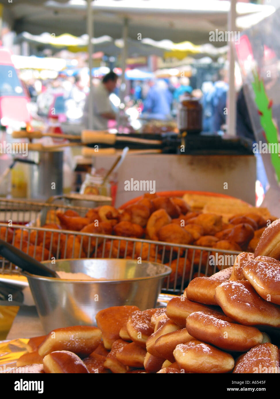 Beignet Stall Typical French Market Food Stall France Stock Photo - Alamy