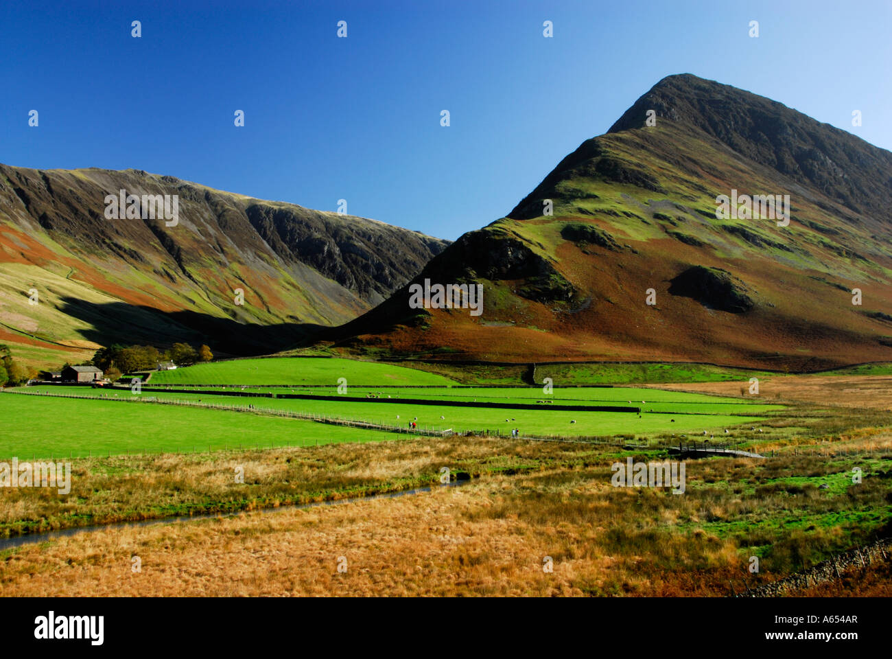 Fleetwith Pike, Dale Head and Peggy's Bridge, Buttermere. The Lake ...