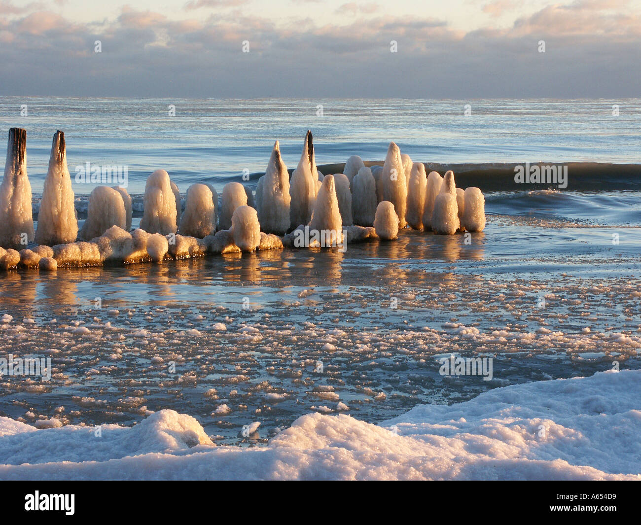 Snow on the beach Stock Photo - Alamy
