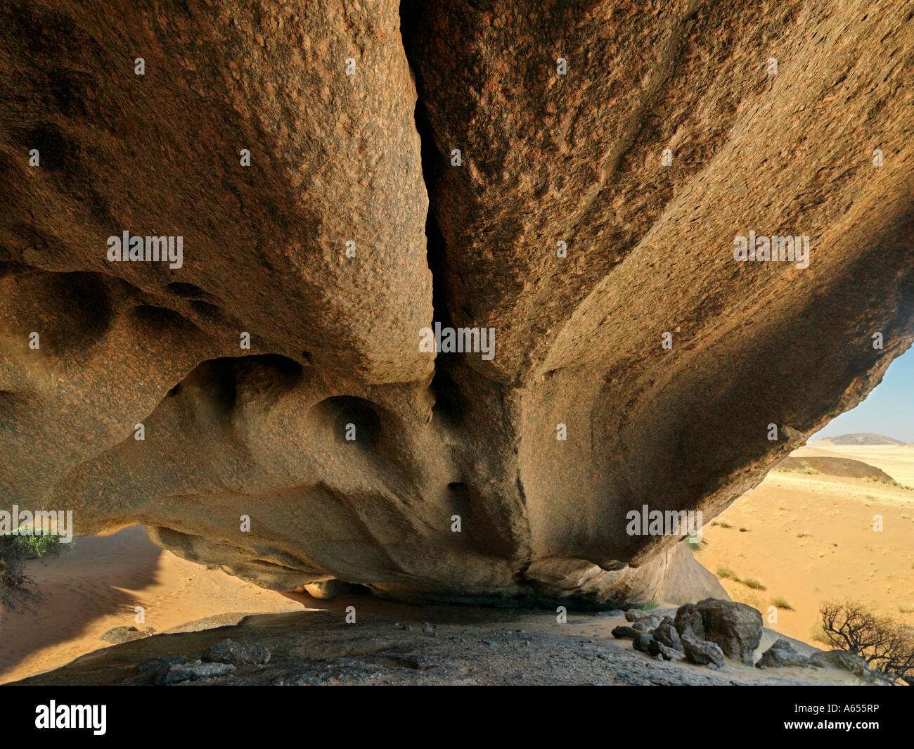A rock overhang in one of the many rock outcrops which are a feature of ...