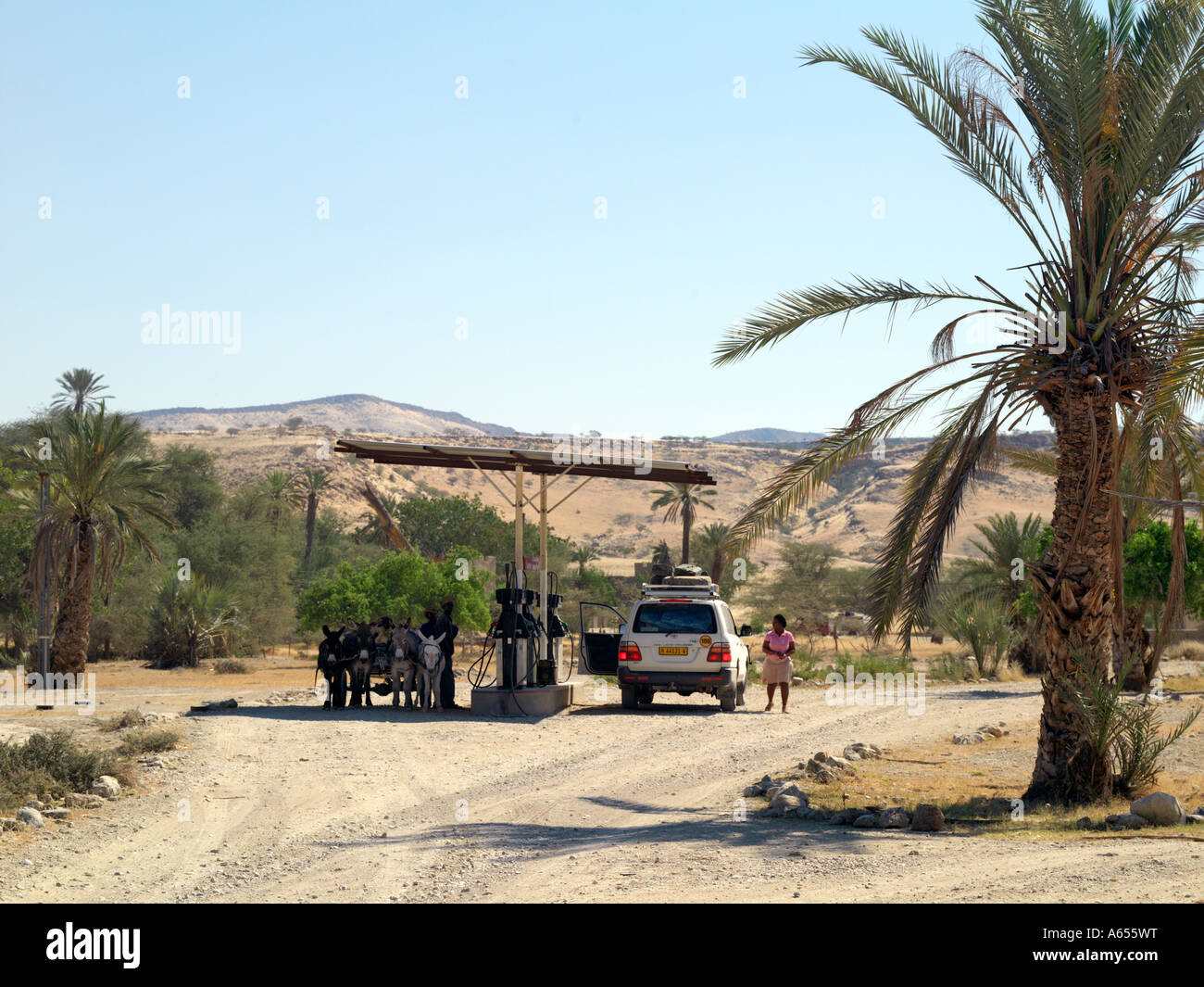 The fuel station at Sesfontein which is the last place visitors to ...
