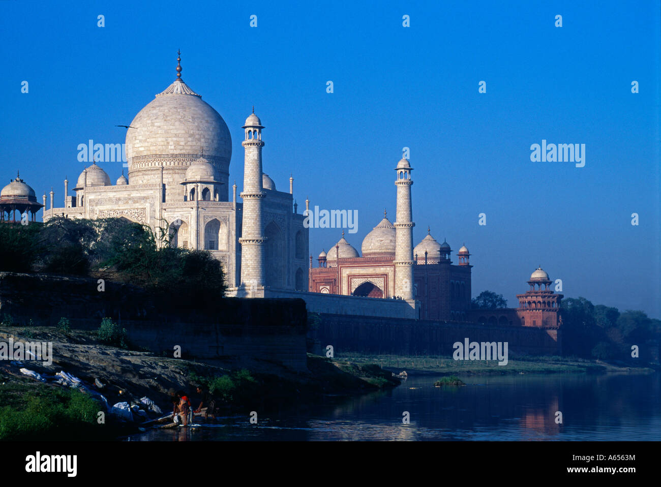 The Taj Mahal from across the Yamuna River Agra Stock Photo - Alamy