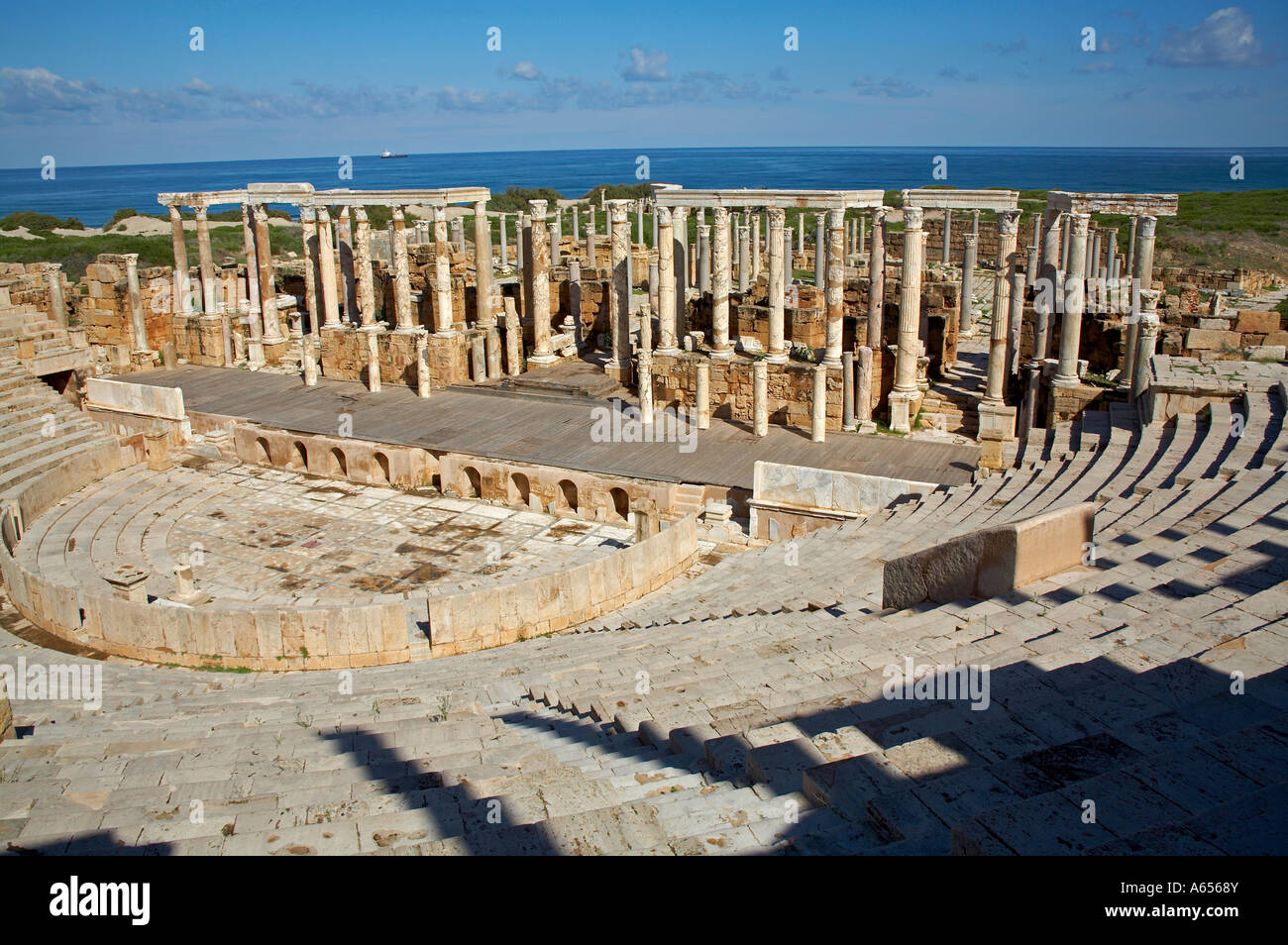 Roman amphitheatre leptis magna libya hi-res stock photography and ...