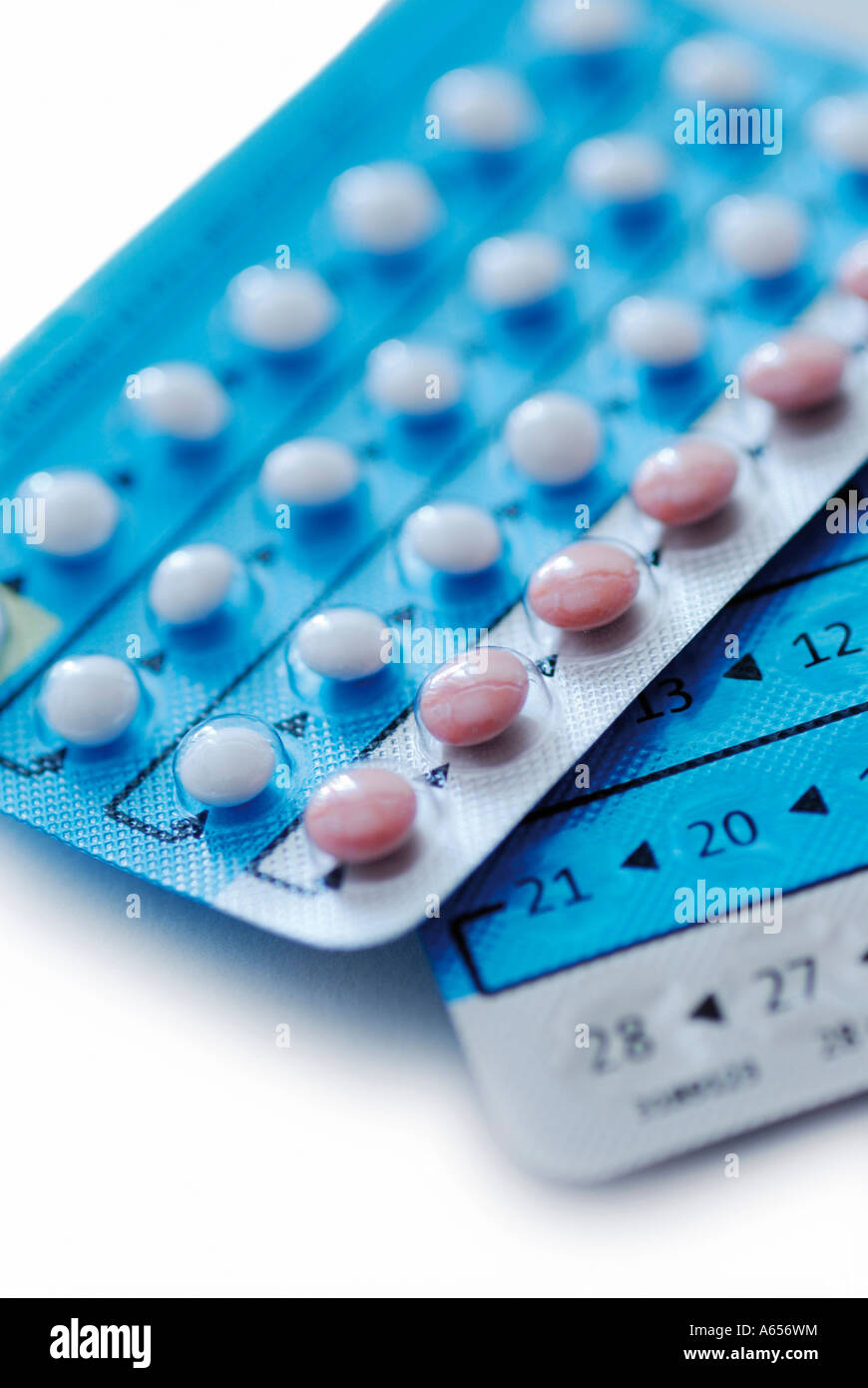 BIRTH CONTROL PILLS ON WHITE BACKGROUND Stock Photo - Alamy
