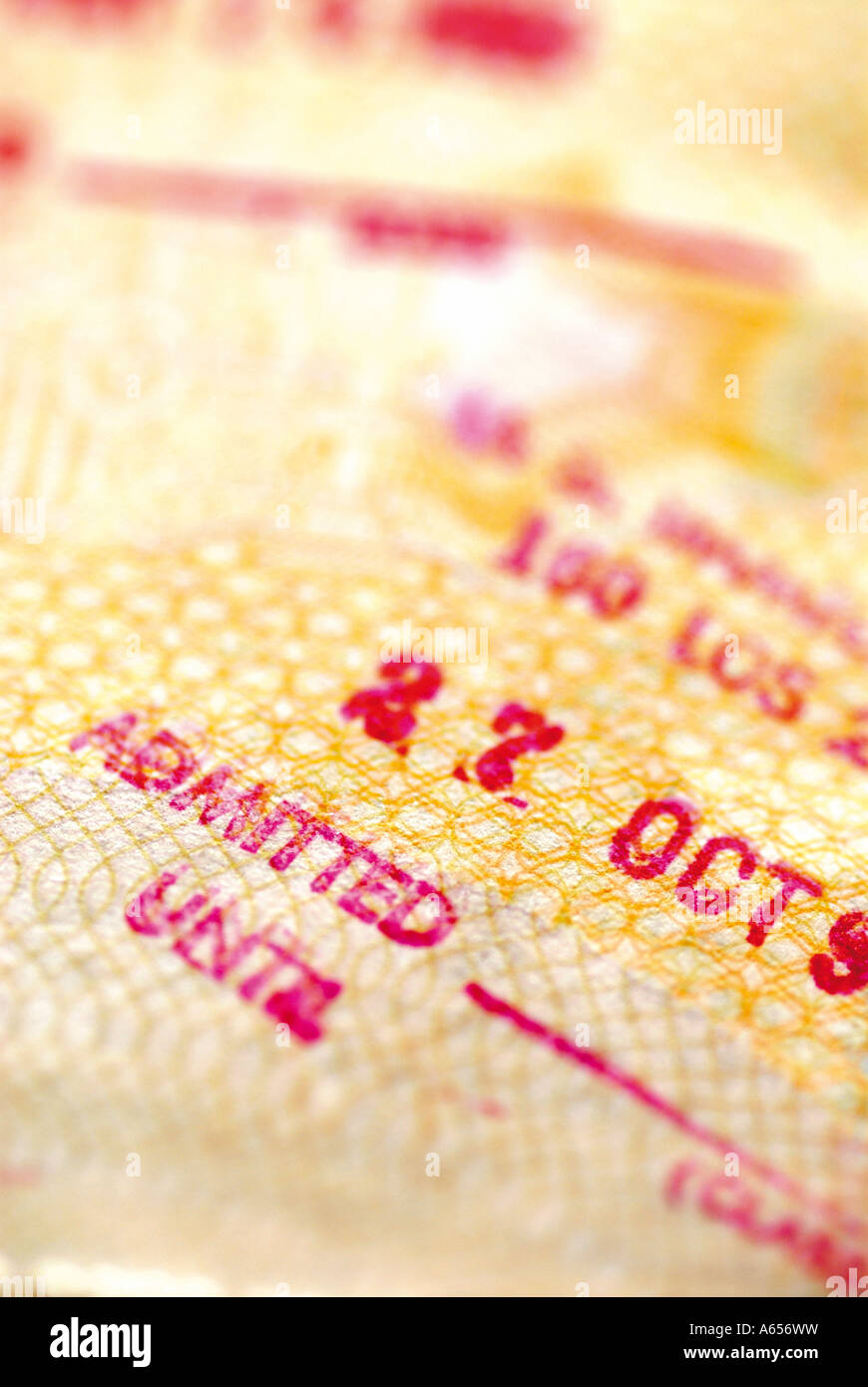 STAMPS IN SPANISH PASSPORT Stock Photo - Alamy