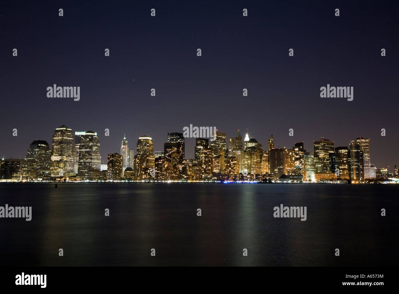 New York City Skyline at Night from NJ Side Stock Photo - Alamy