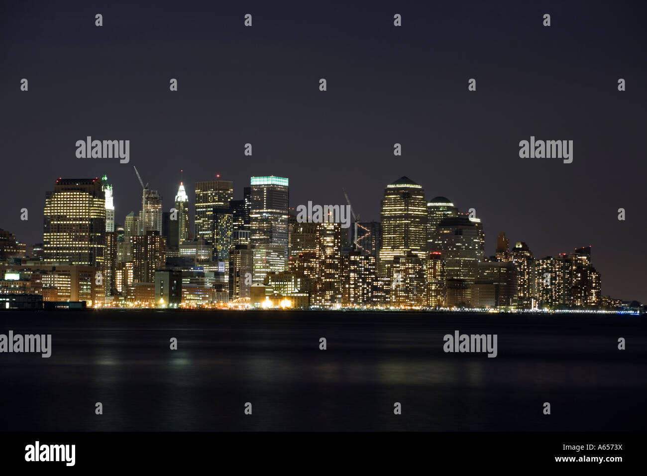 New York City Skyline at Night from NJ Side Stock Photo - Alamy