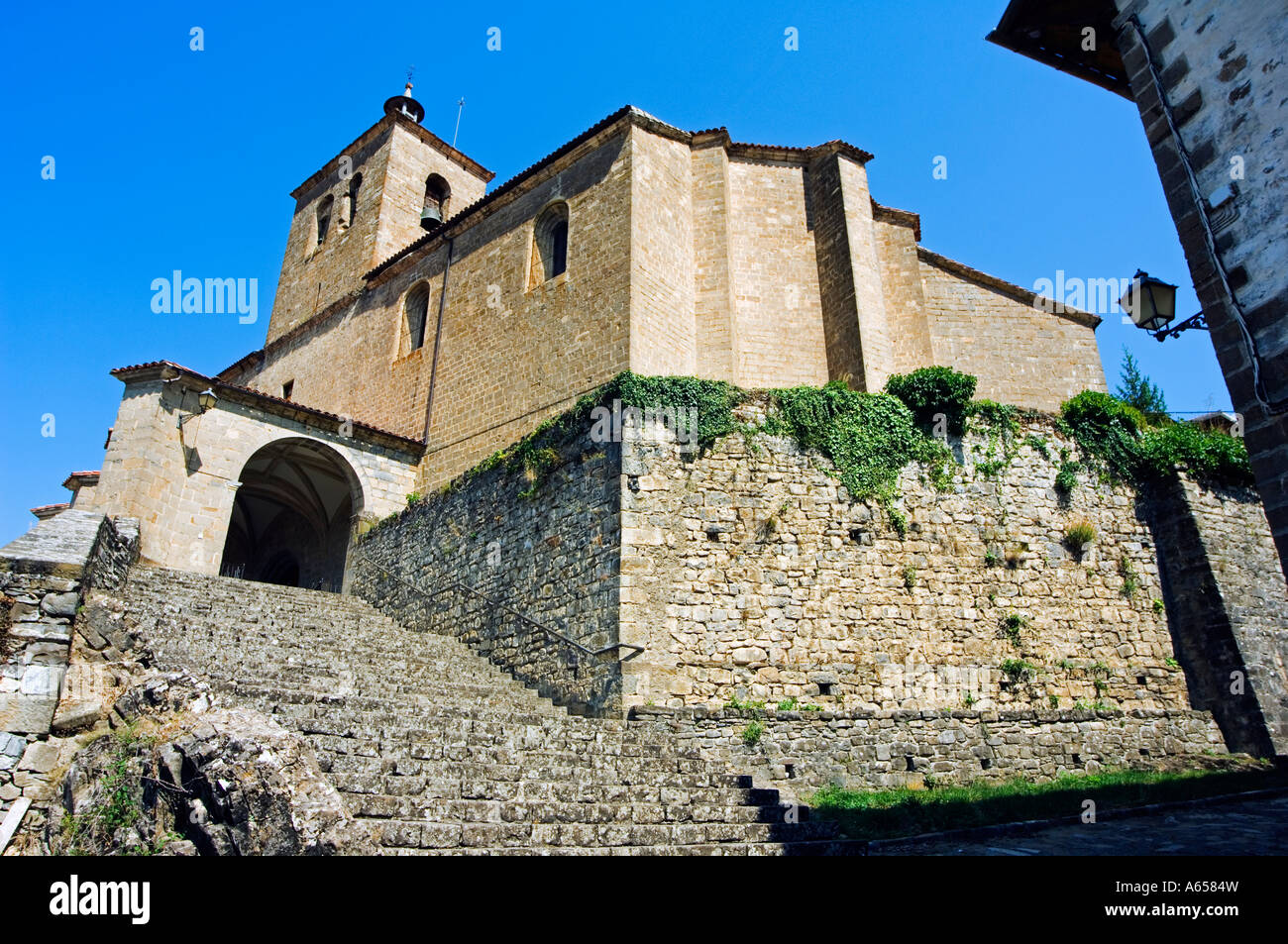 Village Church Isaba Navarra Spain Stock Photo - Alamy