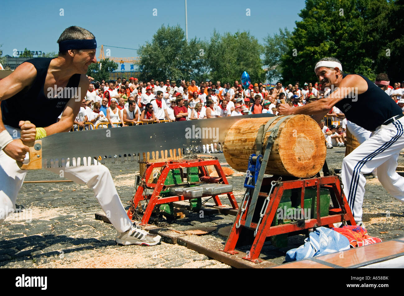Strong Man Competition During San Fermin Running of the Bulls Festival ...
