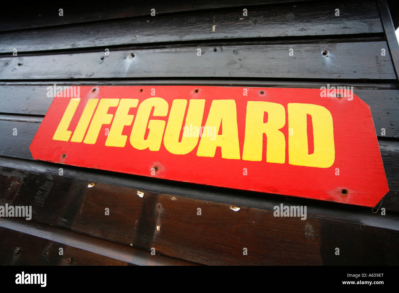 Lifeguard Sign on Beach Hut Porthcurno Cornwall England Stock Photo - Alamy