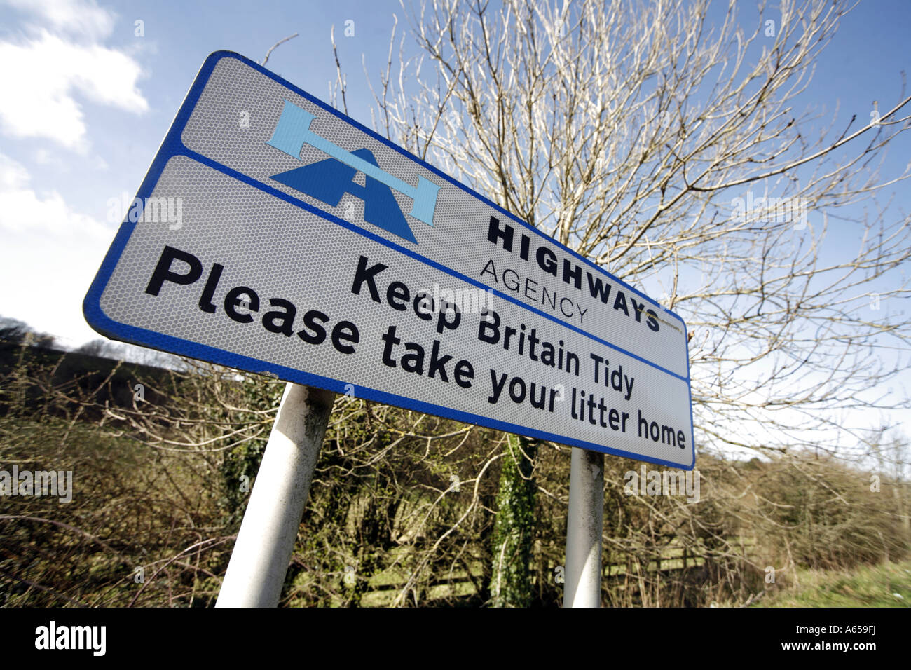 Roadside Highways Agency Sign Keep Britain Tidy Please Take Your Litter ...