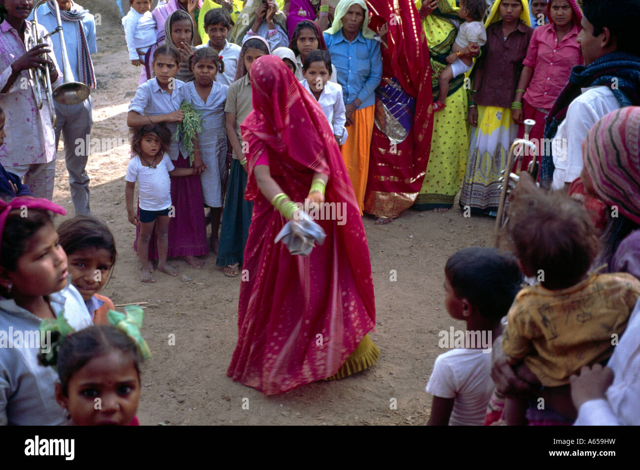 Rajasthan India Village Wedding Bride Dancing Stock Photo - Alamy