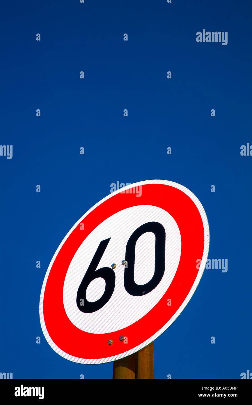 Germany Tempo 60 Speed Limit 60 Stock Photo - Alamy