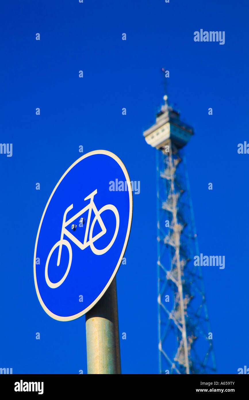 Europa Europe Germany Deutschland Berlin Funkturm And Bicycle Sign ...