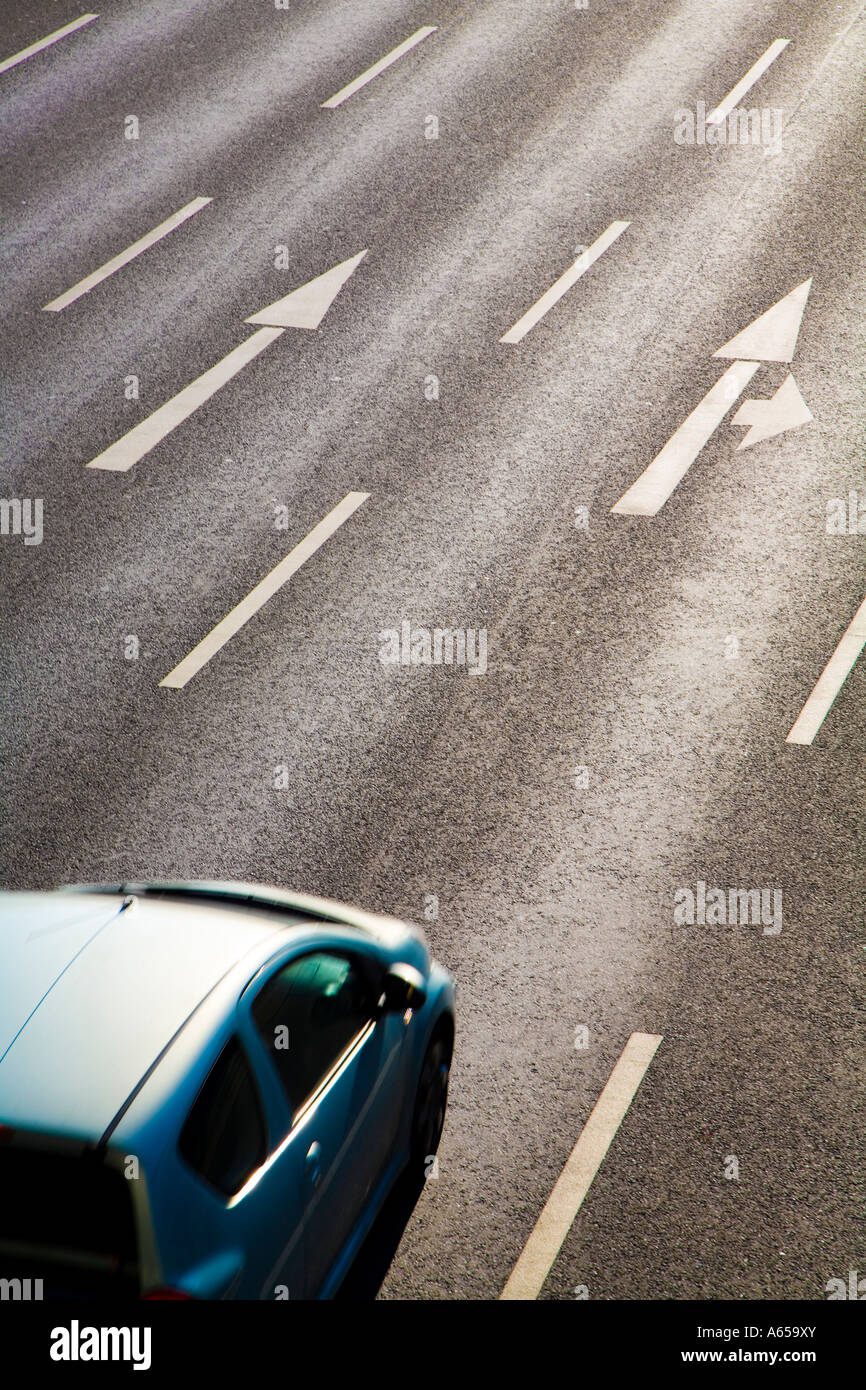 Car Driving On Road Stock Photo - Alamy