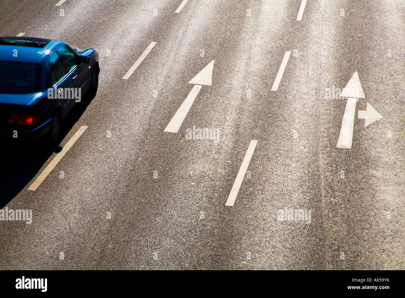 Car Driving On Road Stock Photo - Alamy