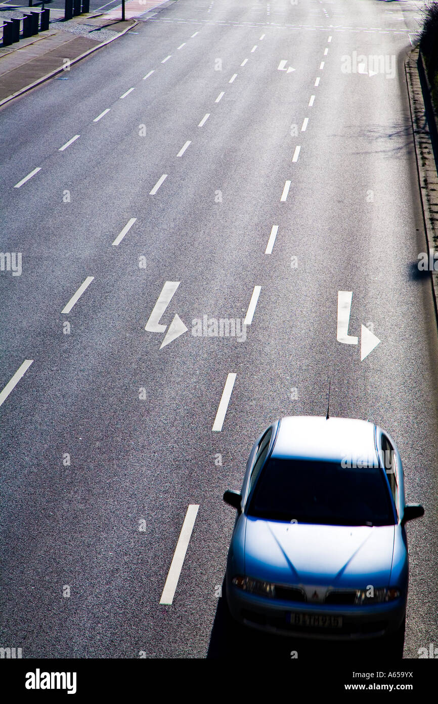 Car Driving On Road Stock Photo - Alamy