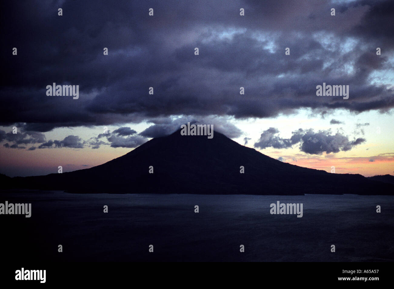 lago atitlan lake atitlan guatemala volcano sunset Stock Photo - Alamy