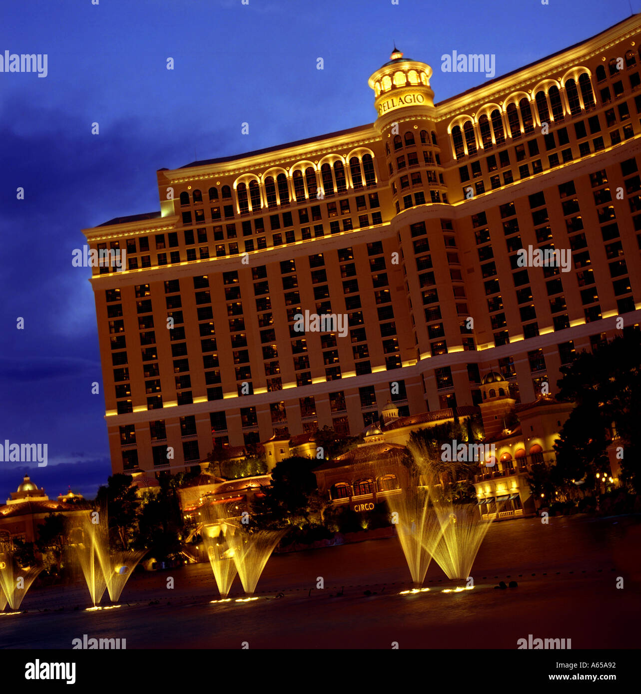 Bellagio and Fountains by Night Stock Photo - Alamy