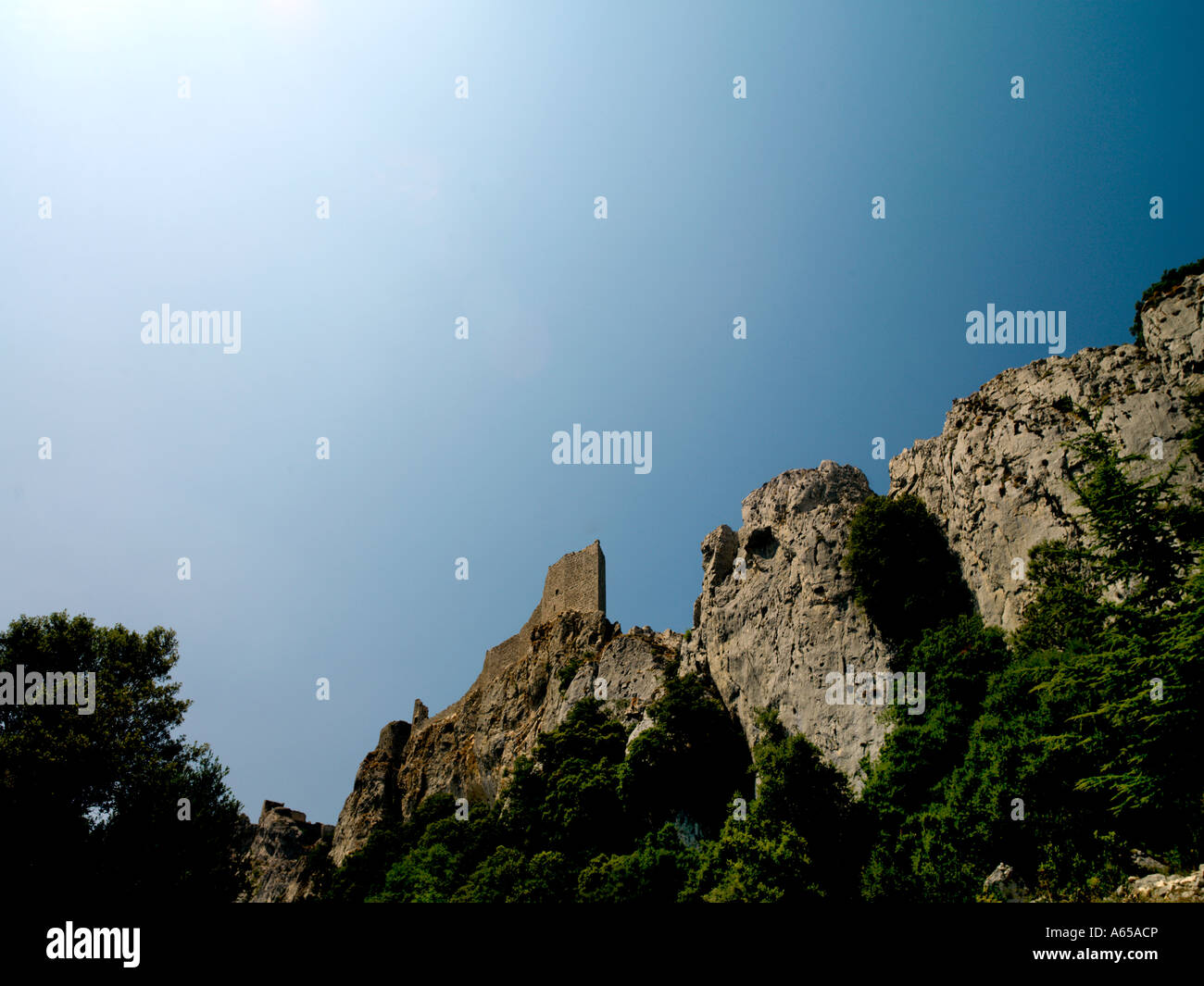 Peyrepertuse Castle Pyrenees Languedoc Roussillon France Stock Photo ...