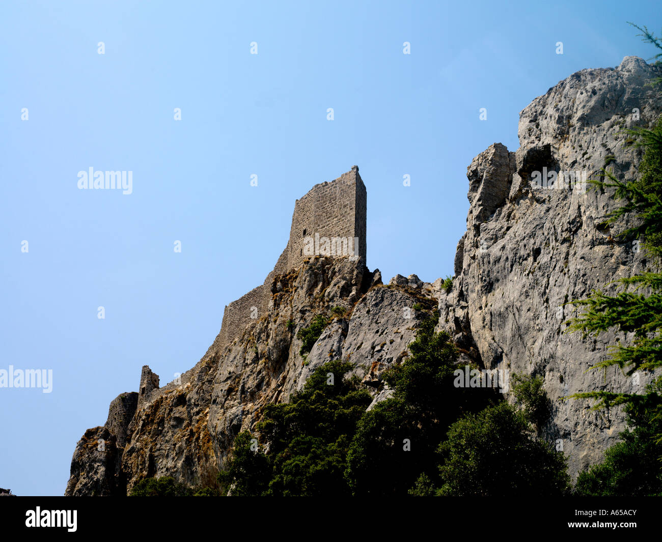 Peyrepertuse Castle Pyrenees Languedoc Roussillon France Stock Photo ...
