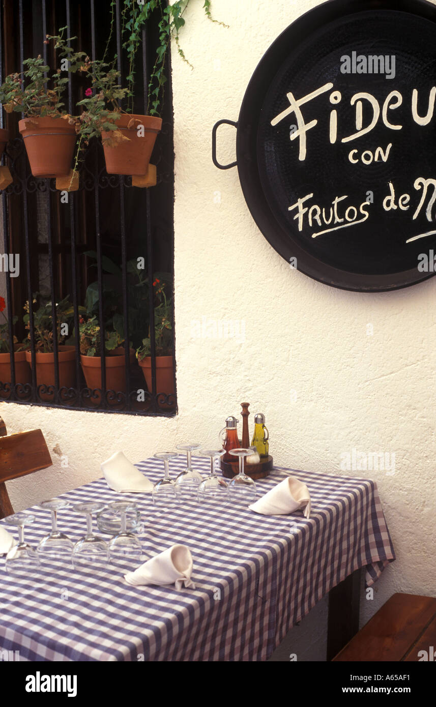 Spanish restaurant on the Costa Brava, Spain Stock Photo - Alamy