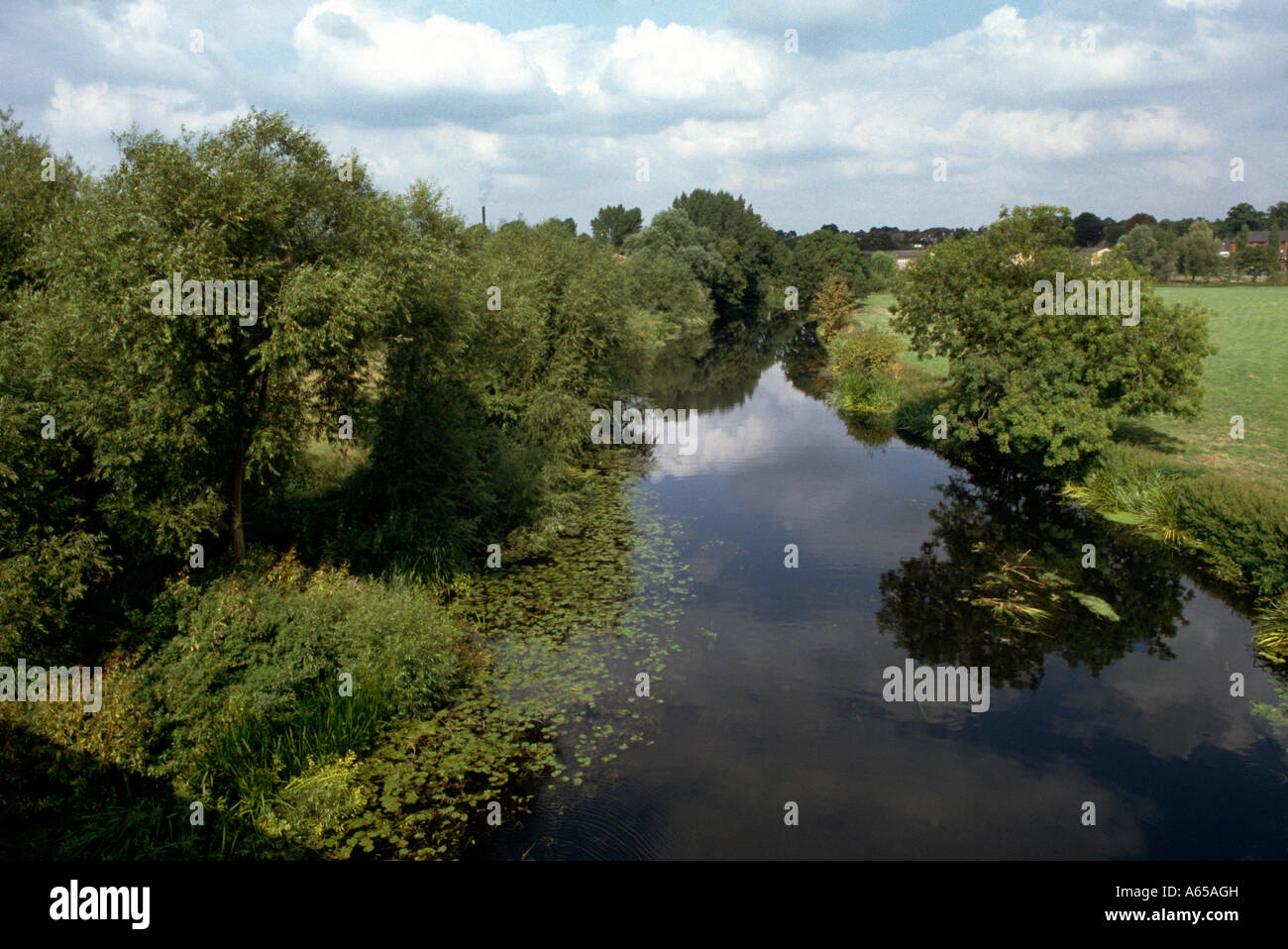 River Leam from Grand Union Canal Warwickshire England Stock Photo - Alamy