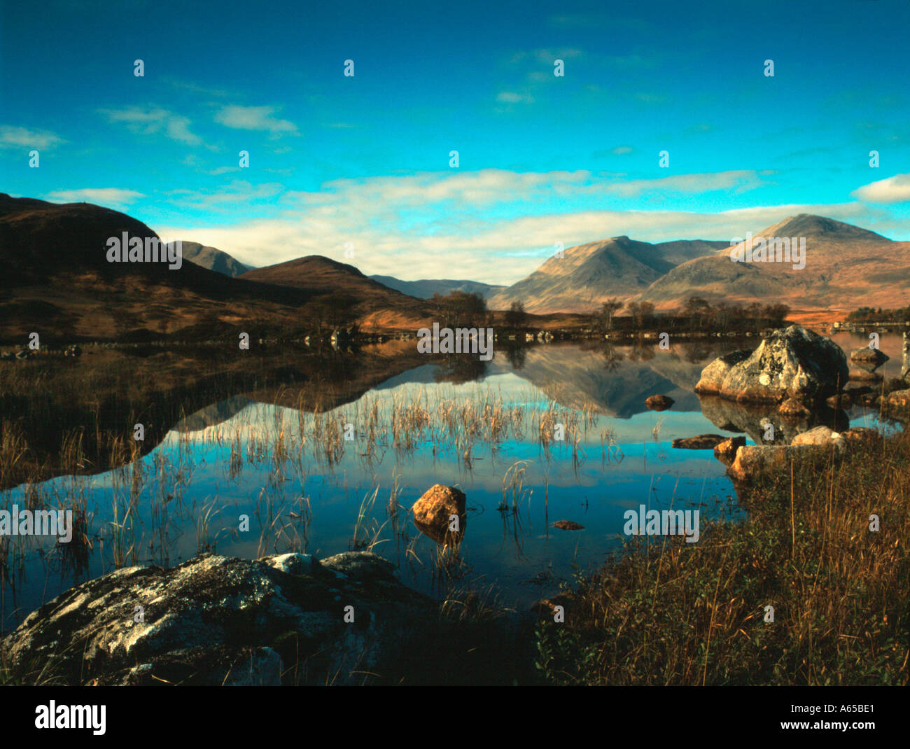 Loch Ba towards Clach Leathad Black Mountains Scottish Highlands UK ...