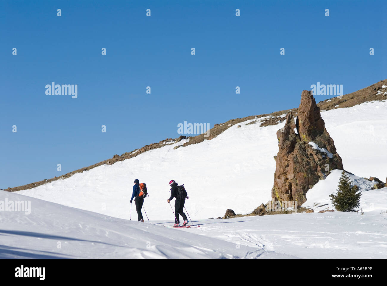 Backcountry skiing below Iron Mountain, Cameron Pass, CO Stock Photo ...