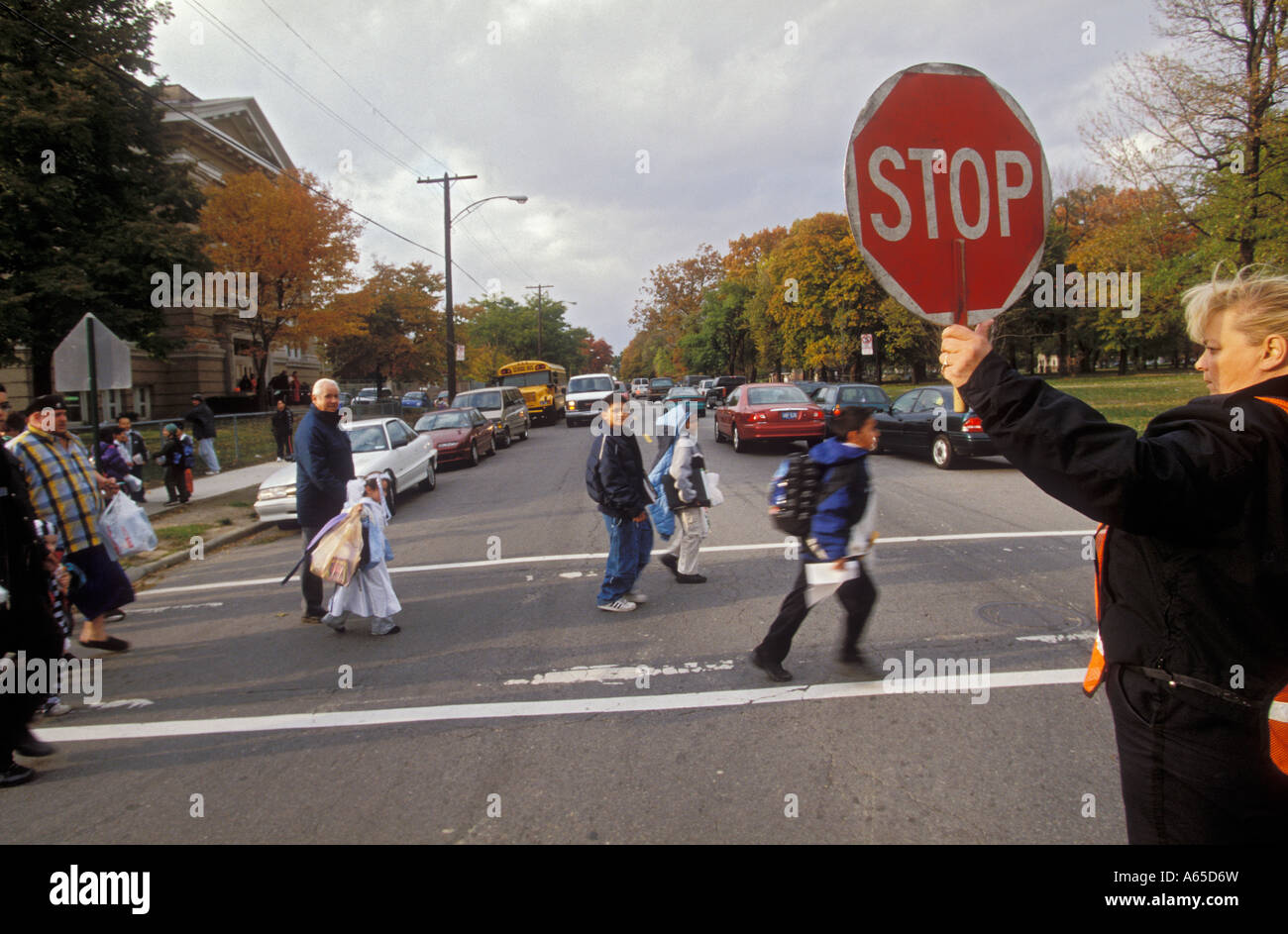 Detroit Michigan A woman working as a crossing guard outside Maybury ...