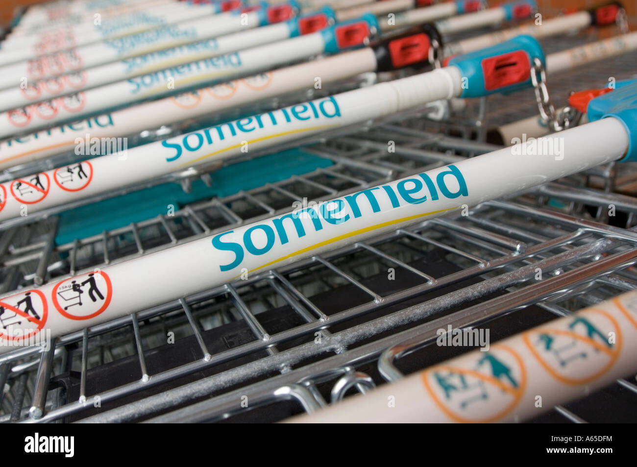 Somerfield supermarket shopping trollies UK Stock Photo - Alamy