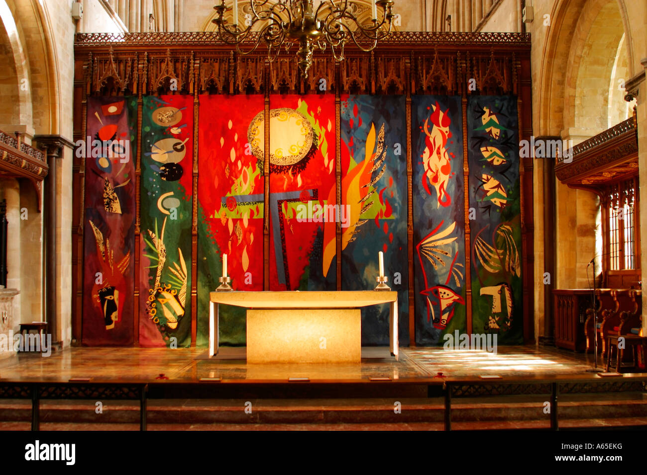 Tapestry by John Piper in Chichester Cathedral Sussex. It is used as a ...