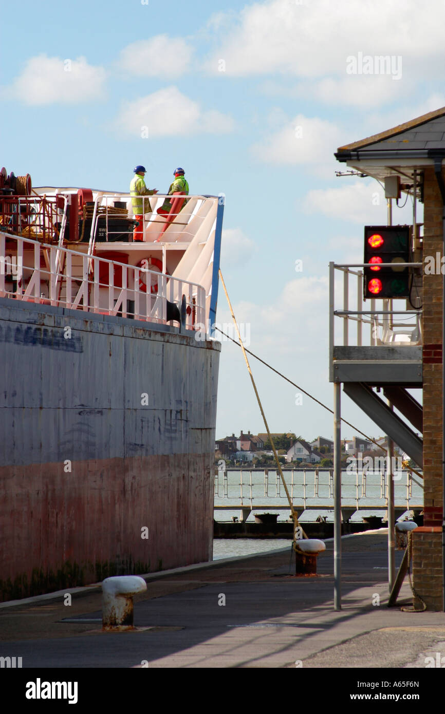The Humber Fisher waiting at lock gates at Port of Shoreham, Sussex ...